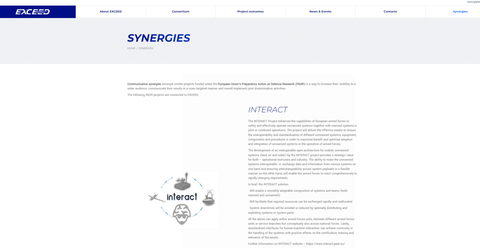 INTERACT featured at EXCEED PADR Website | News from synergy projects ...